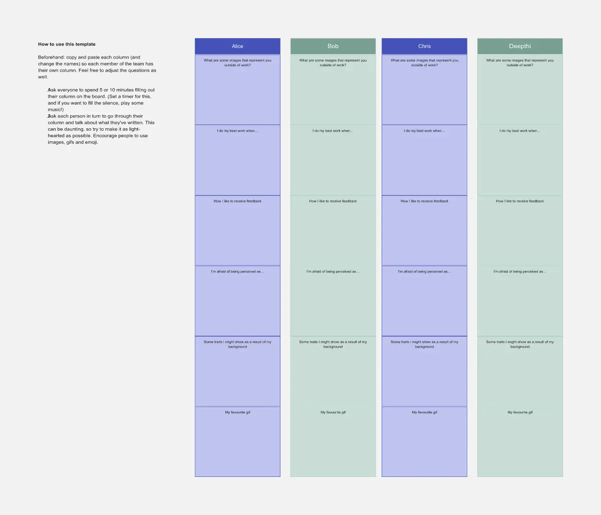 Getting to Know You Session Template | Miroverse