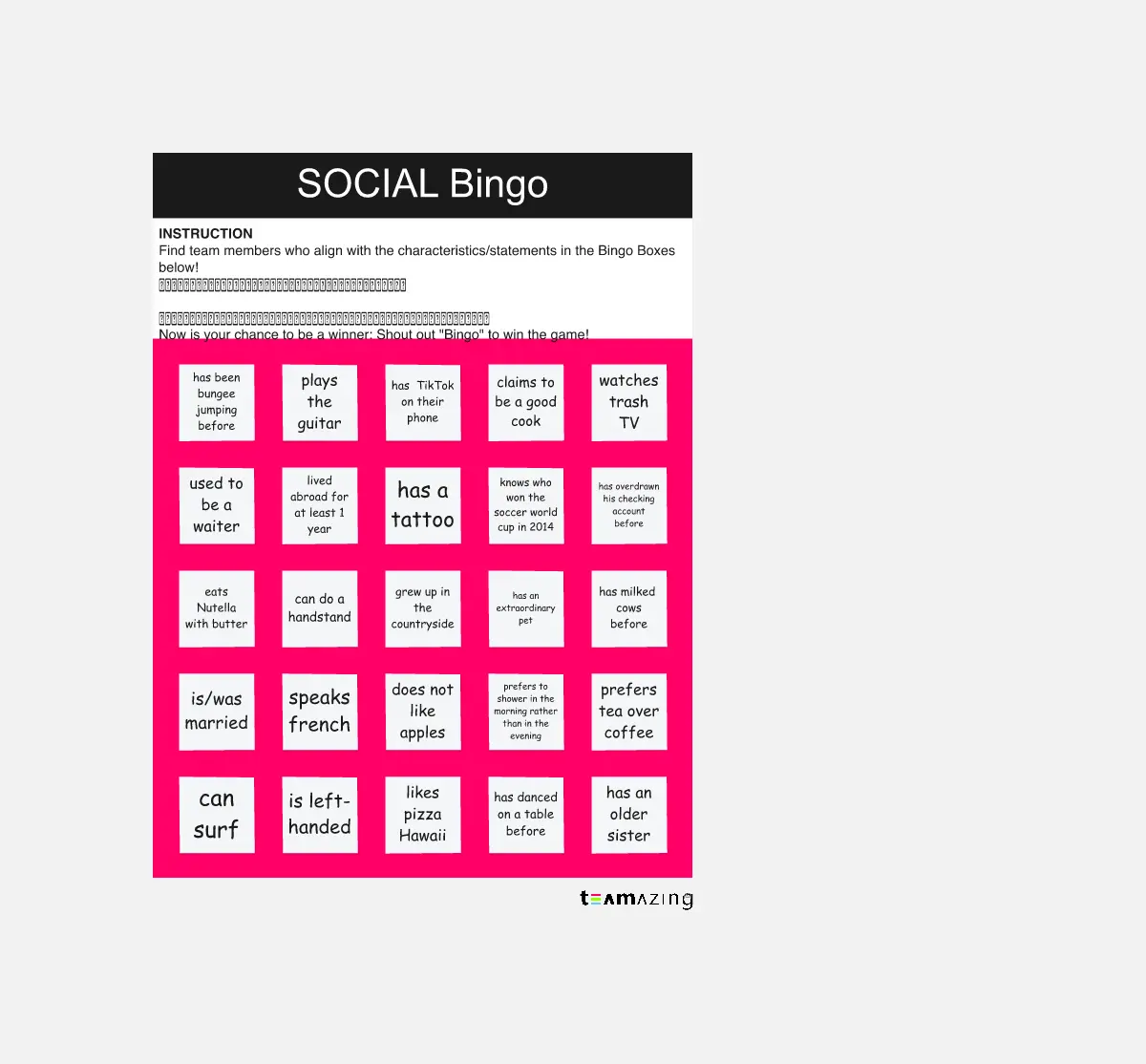 Social Bingo Template | Miroverse