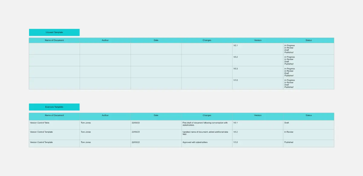Version Control Table Template Template | Miroverse Version Control Table Template Template | Miroverse